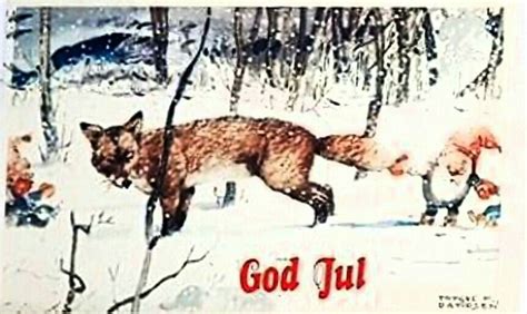Julekort Trygve Davidsen Christmas Postcard Drawing Images Illustration