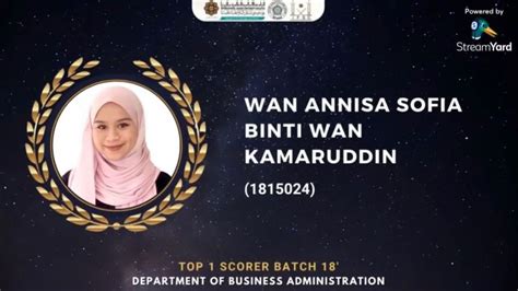 Wan Annisa Sofia Wan Kamaruddin On Linkedin Alhamdulillah I Am Truly Honoured To Receive The