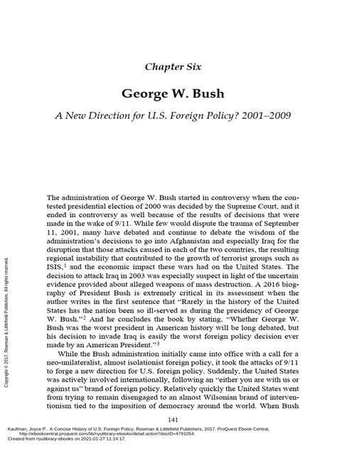 A Concise History Of Us Foreign Policy 6 George W Bush Pdf