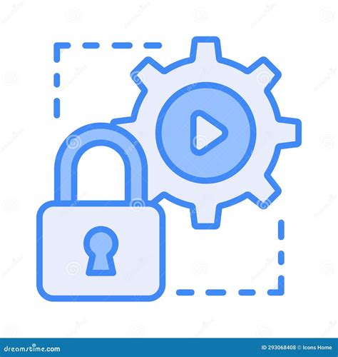 Risk Management Security Icon With Gear And Padlock Setting Icon