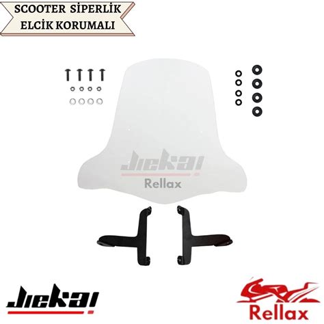 Rellax Scooter Universal Elcİklİ Ön Cam Şeffaf