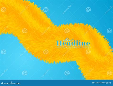 Bright Orange Fluffy Wave On Blue Background Stock Vector