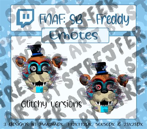 Fnaf Five Nights Of Freddys Security Breach Freddy Emotes For Twitch Etsy