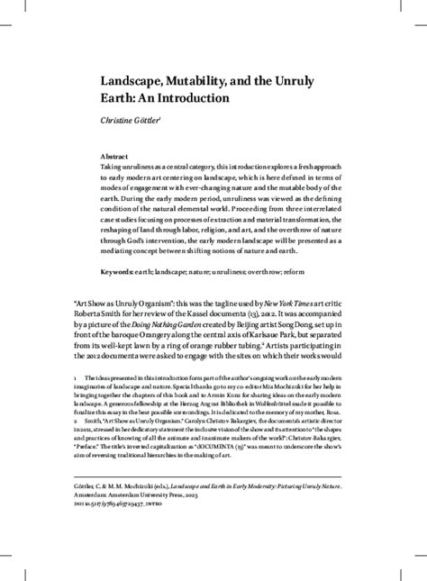 Pdf Landscape Mutability And The Unruly Earth An Introduction