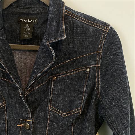 Bebe Womens Navy Jacket Depop
