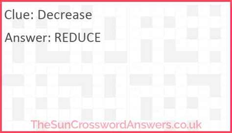 Decrease Crossword Clue Uk