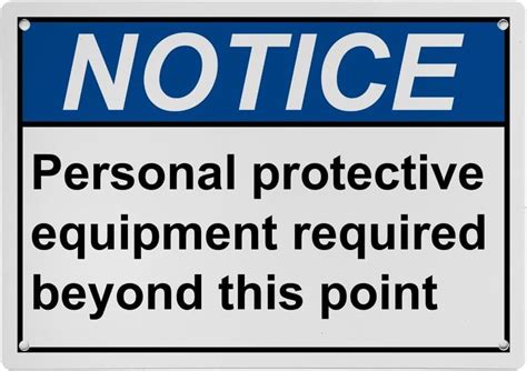 Weatherproof Horizontal Ansi Ppe General Sign Personal Protective