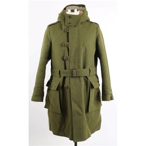 Gucci Jackets And Coats 745 Gucci Shearling Fur Lined Belted Trench Coat Sz 5242 Large Green