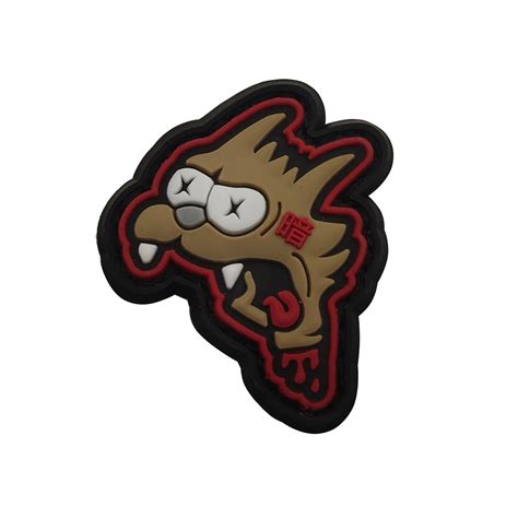 Pair Of Animated Devil Dog Simpsons Pvc Hook And Loop Tactical Morale