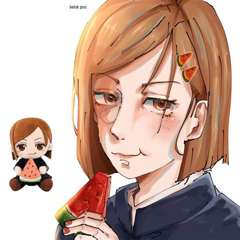 Nobara Plushie Eating Watermelon [video] Nakano Jjk Nobara Workout