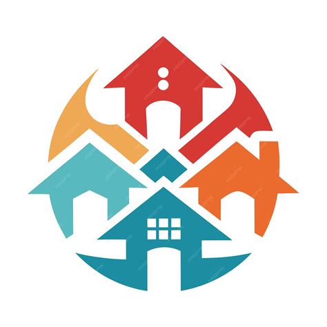 Nested Houses Logo Design Symbolizing Community And Property Types