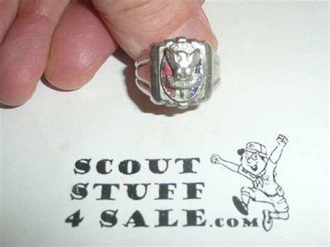 Eagle Scout Ring 1940s Sterling Silver A Tiny Bit Of Wear To The