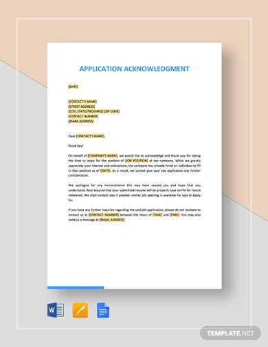 26 Acknowledgement Letter Examples Editable Pdf Word Format Download