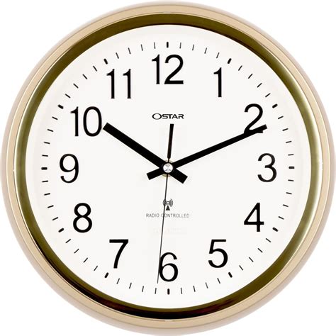 Sharp Atomic Analog Wall Clock 12 Silver Brushed Finish Sets Automatically