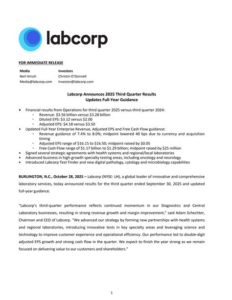 Lh Q3 2025 Earnings Report On 10282025