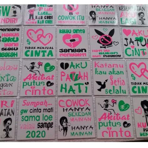 Jual Stiker Lucu Katakata Cinta Bahan Simtacgraftac 6x7cm Shopee Indonesia