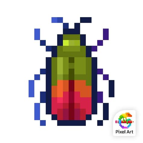 Colorful Pixel Art Bug