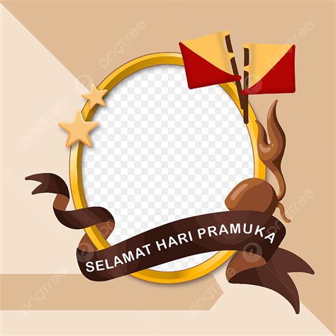 Pramuka Twibbon Png Image Golden Frame Twibbon For Indonesian Pramuka