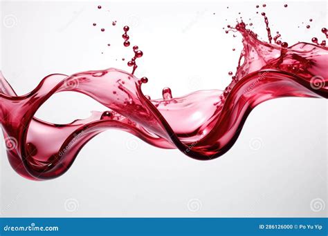 3d Rendering Of Red Wine Liquid Wave Splash Swirl Motion Stock