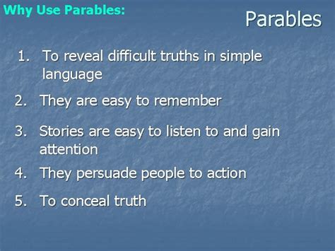 Parables 1 An Earthly Story With A Heavenly