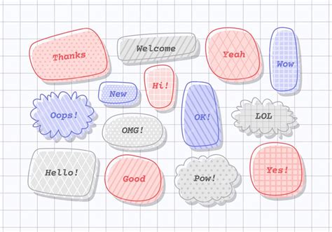 Premium Vector Modern Textured Comic Speech Bubbles Template Pastel