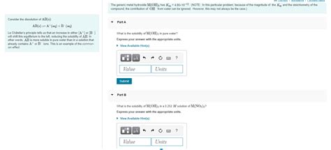 Solved The Generic Metal Hydroxide Moh2 Has