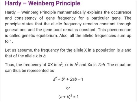 hardy weinberg principle hardy weinberg principle mathematically expl