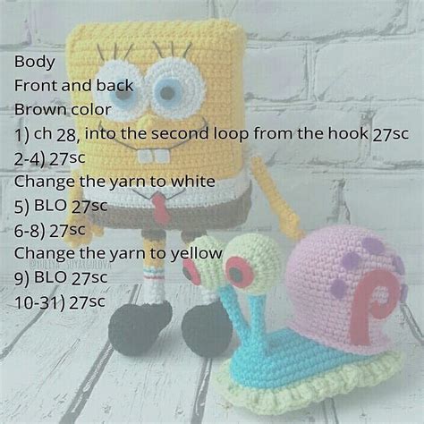 Spongebob Free Pattern