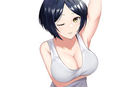 Download Wallpaper Girl Sexy Boobs Anime Short Hair Breasts Babe