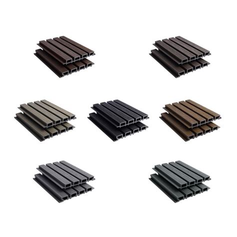Co Extrusion Square Slatted Composite Cladding 3 6m L X 219mm W X
