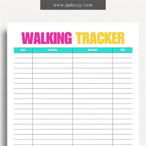 Walking Tracker Pdf Template Track Daily Steps And Distance How To