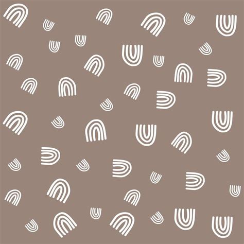 White Boho Arch Pattern On Boho Brown Background 44568722 Vector Art At