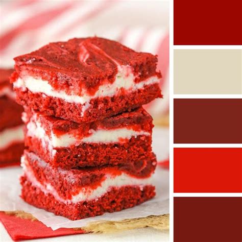 Red Velvet Cheesecake Swirl Brownie Stack Color Pallet Color Pallets