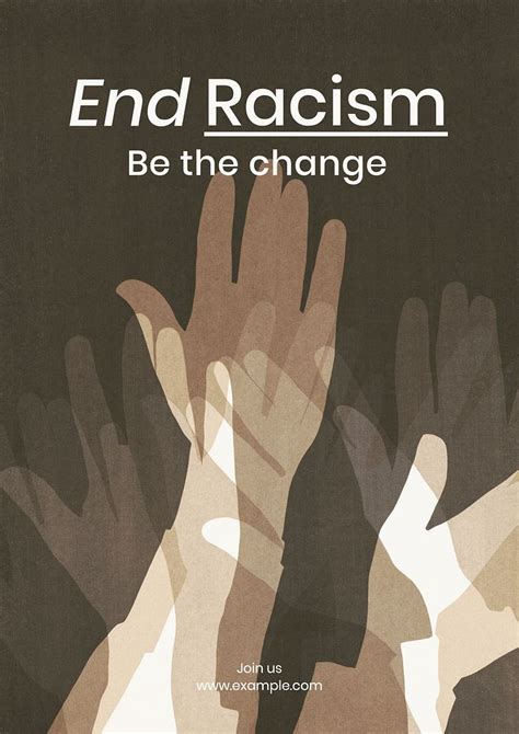End Racism Poster Template Free Photo Rawpixel