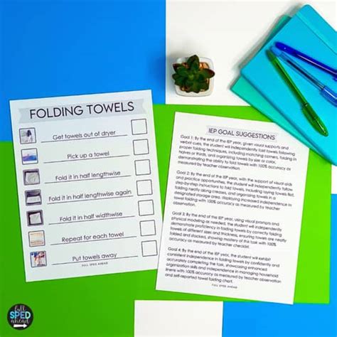 How To Fold Towels Classroom Visual Task Analysis Template Special