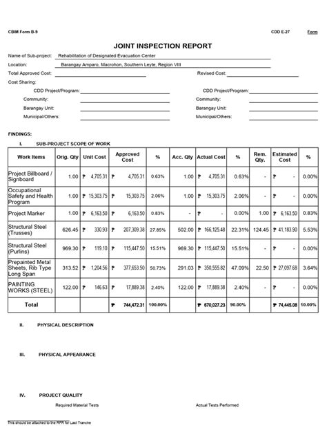Amparo Joint Inspection Report Pdf Computers Technology And Engineering