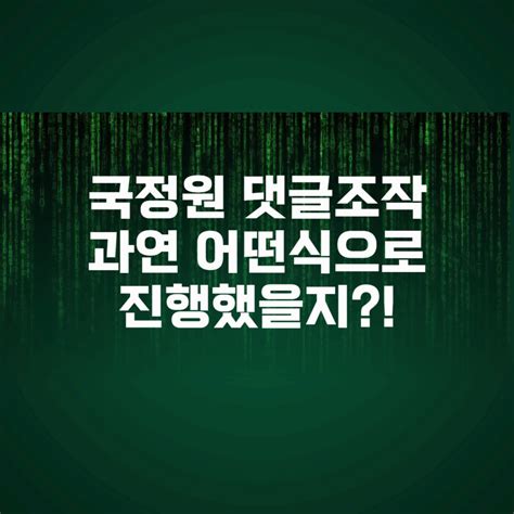 댓글조작 국정원법위반 어떻게 범행을 저질렀는지feat 200명 Io