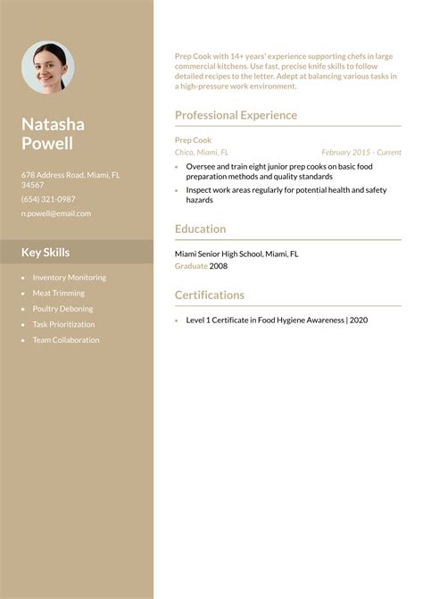 Best Prep Cook Resume Examples And Templates For 2026