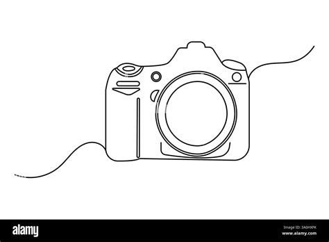 Modern Camera Continuous One Line Drawing Of Minimalist Outline Vector Design Stock Vector Image