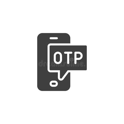 Mobile Phone Showing A One Time Password Vector Icon Stock Illustration
