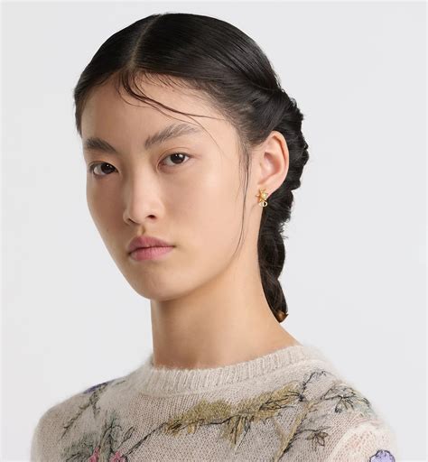 Dior Chardons Earrings Gold Finish Metal And White Resin Pearls Dior