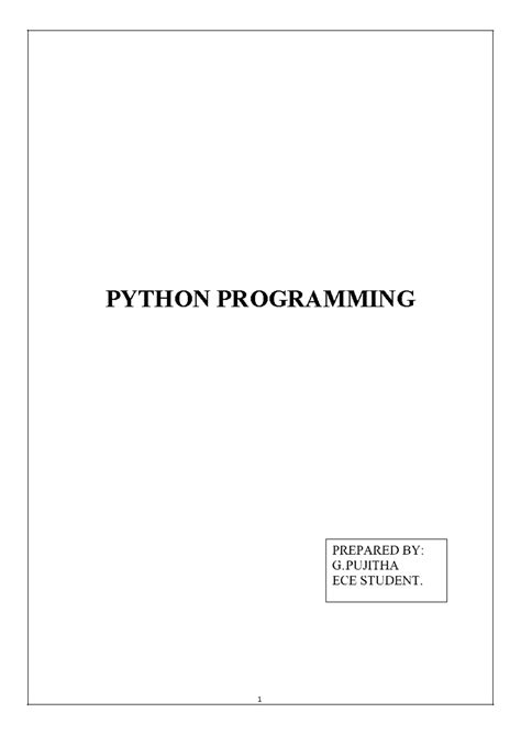 Python Basics 1 Comprehensive Guide To Python Programming Studocu