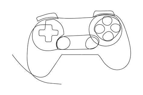 Premium Vector Continuous One Line Drawing Of Game Stick Joystick