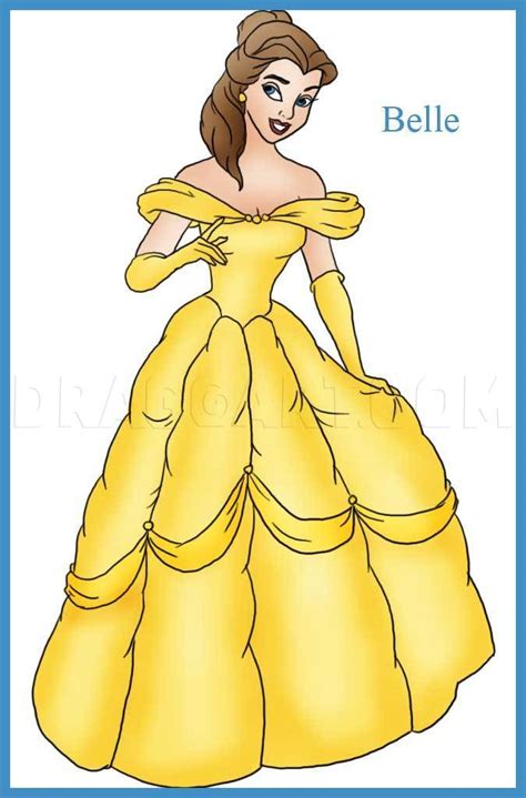 How To Draw Belle Step By Step Drawing Guide By Dawn Dragoart
