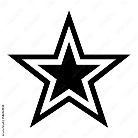 Outlined Black Star Icon On White Background Stock Vector Adobe Stock