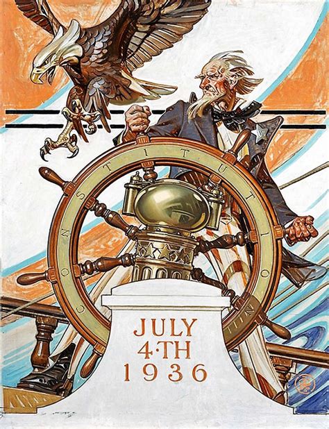J C Leyendecker Cover Illustration For Uncle Sam At The Helm The Saturday Evening Post
