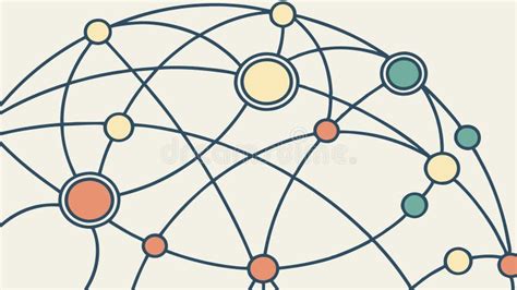 Colorful Technology Network Graphic With Nodes And Connections Data
