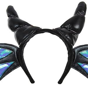Fun Costumes Elope Black Stuffed Dragon Horns Costume Headband Faux Leather Spiral