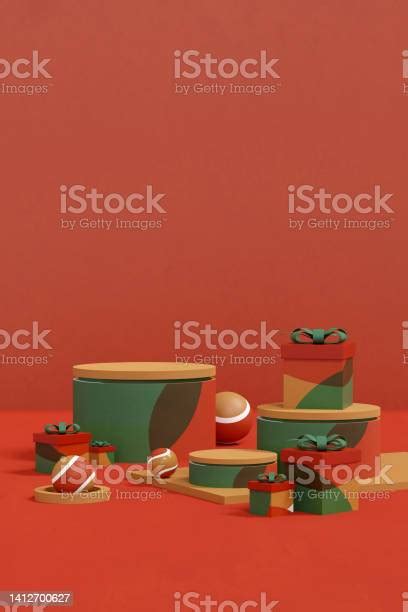 화장품 프리젠 테이션을위한 다채로운 원형 무대 연단파스텔 색상 배경의 제품에 대한 모형 인사말 카드 포스터 및 배너 모형 템플릿 3d 일러스트 레이 션 0명에 대한 스톡