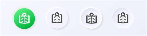 Ebook Icon Neumorphism Round Style Button Design Vector Stock